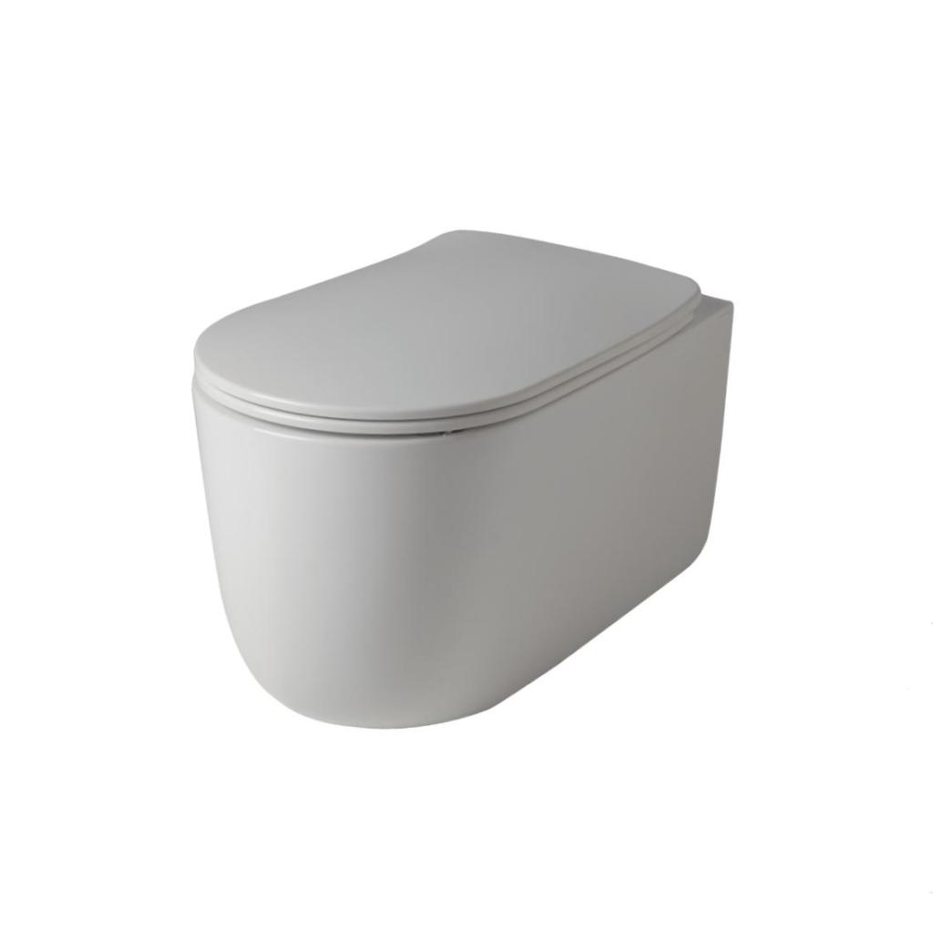 Подвесной унитаз Kerasan Nolita Norim 55x35 Bianco, с сиденьем Slim ...